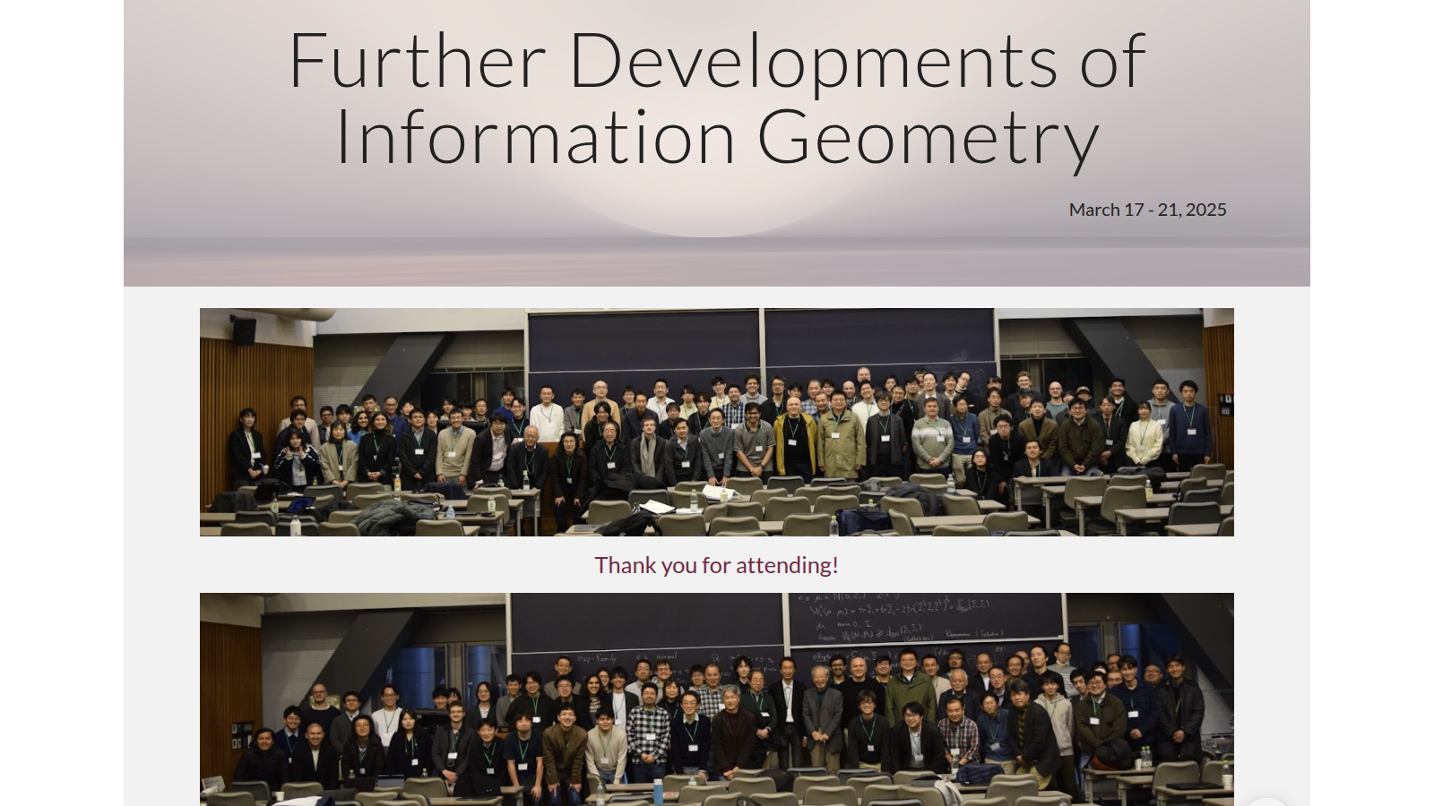 Further Developement of Information Geometry 2025 // Shiro Ikeda